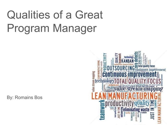 Qualities of a Great Program Manager | PPT