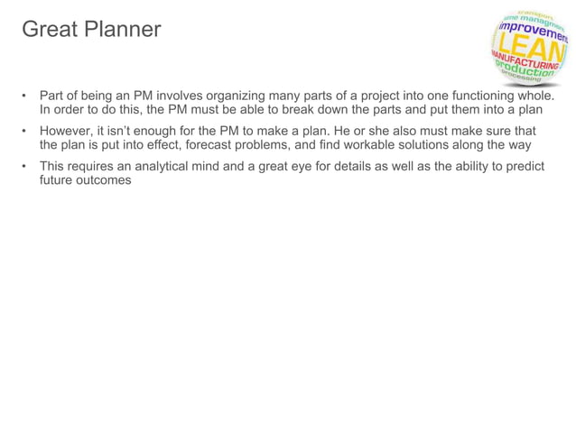 Qualities of a Great Program Manager | PPT