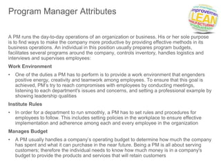Qualities of a Great Program Manager | PPTX
