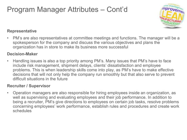 Qualities of a Great Program Manager | PPT