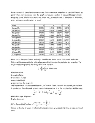 Pump Calculations explanation | DOCX