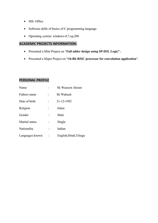 waseem akram jio resume | DOC