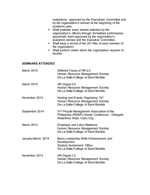 Curriculum Vitae | DOCX | Human Resources | Business