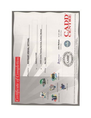 Cadd Centre Certificte | PDF