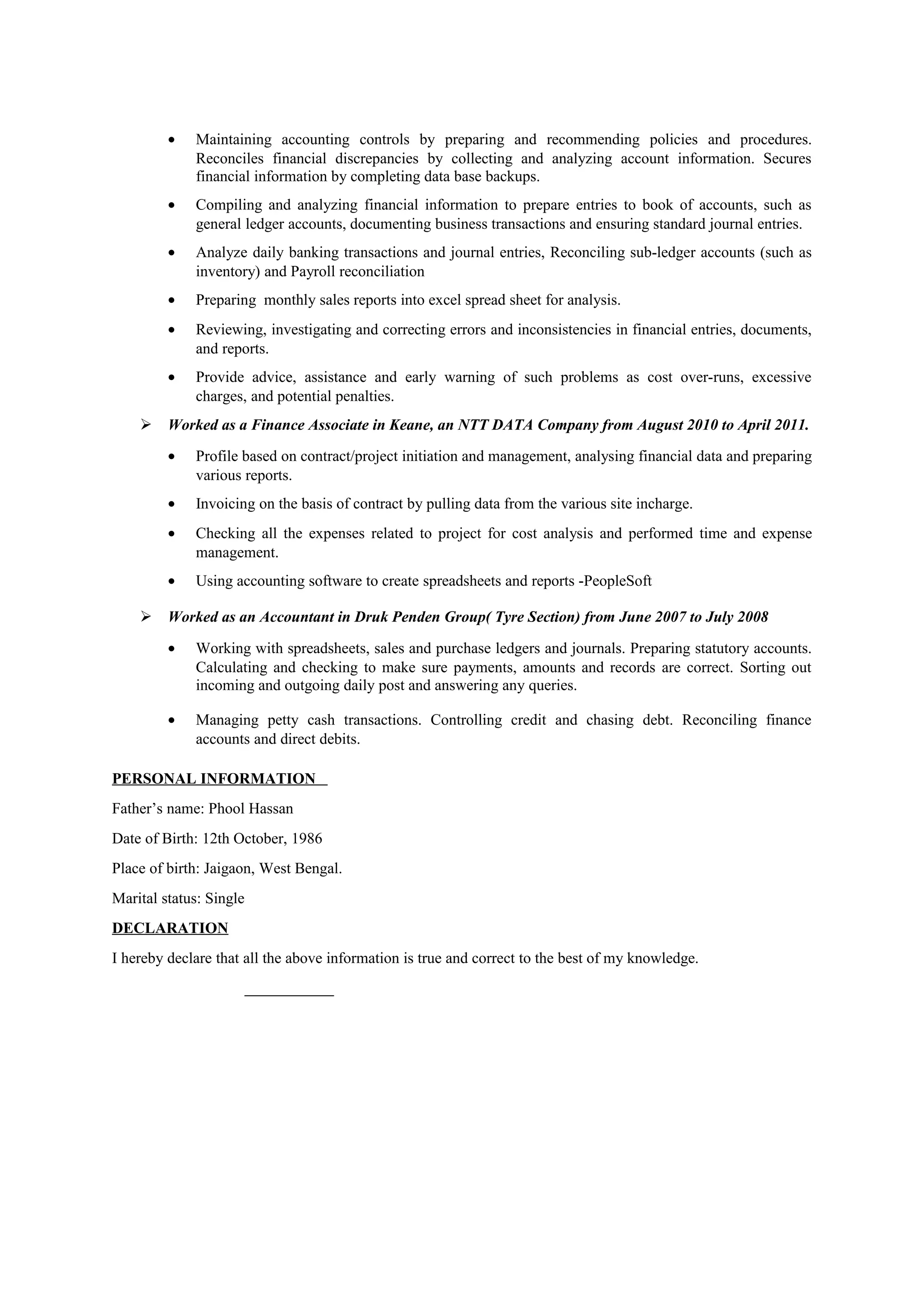 Meraj Resume 2016 | DOC