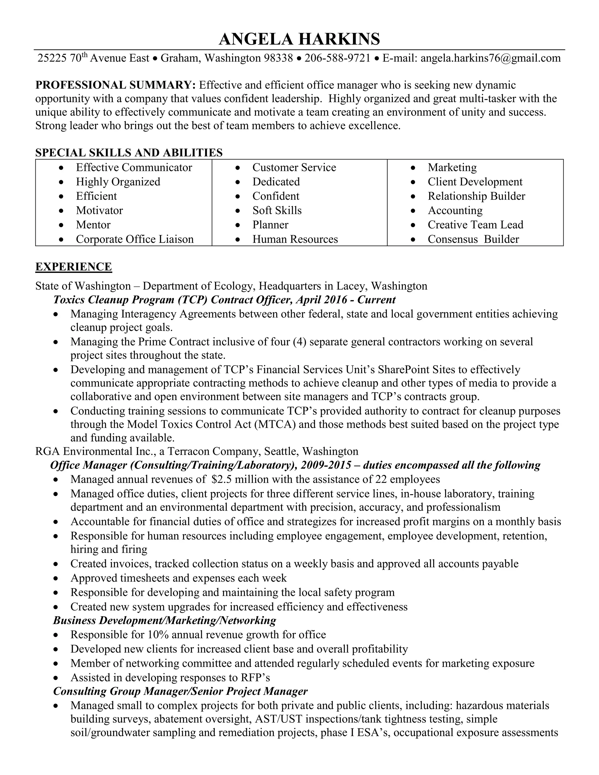 ANGELA HARKINS Resume 2017 | PDF