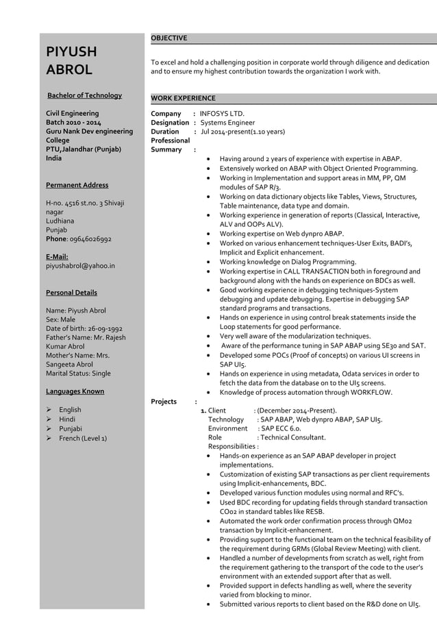 Resume_Piyush Abrol | DOC | Computer Software and Applications | Computing