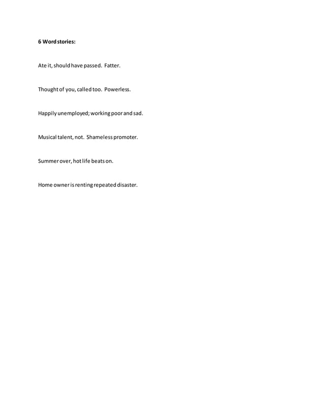 6 Word stories | DOCX