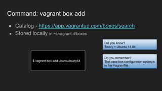 Vagrant 101 Workshop | PPTX | Operating Systems | Computer Software and Applications
