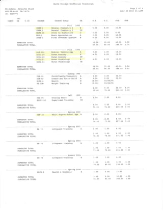 Butte College Unofficial Transcripts | PDF
