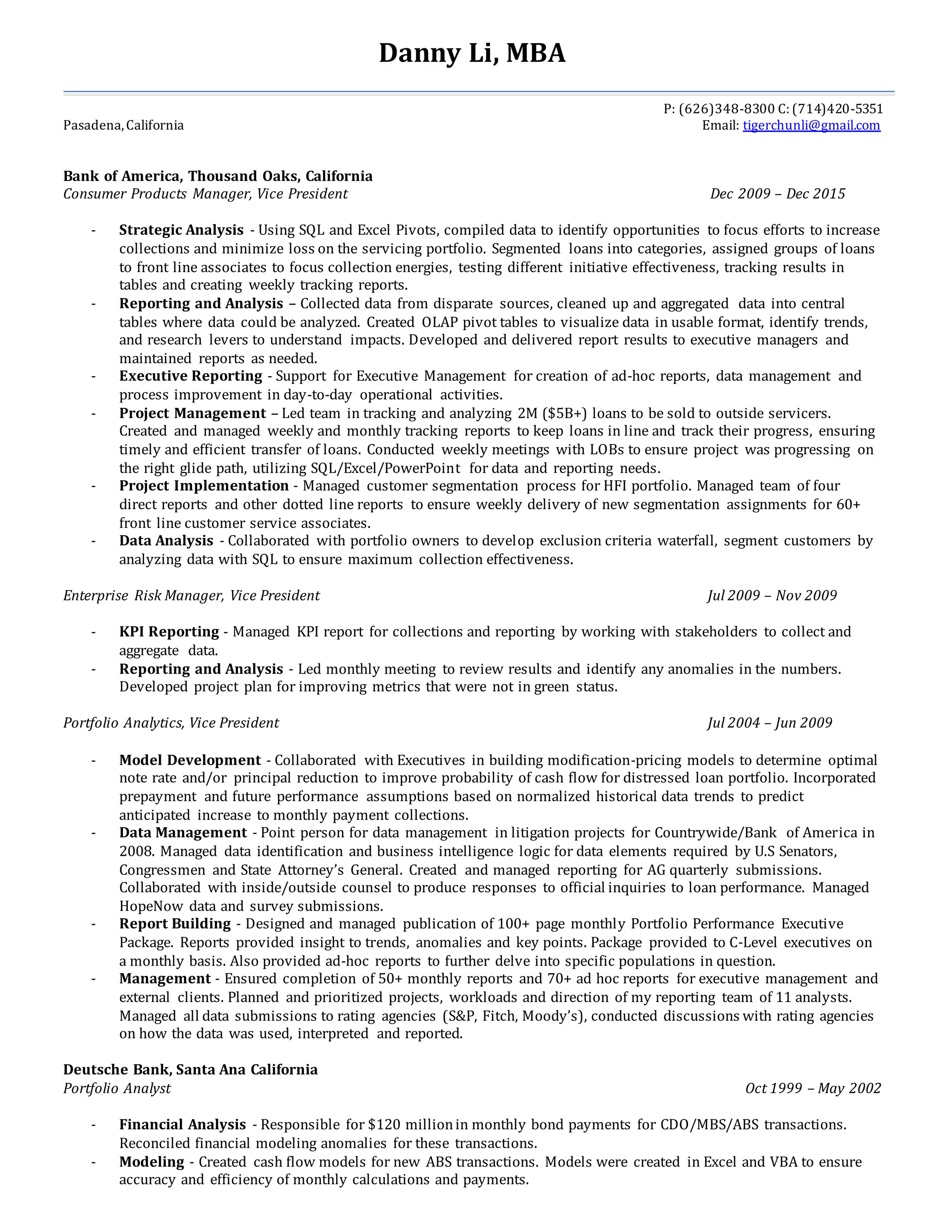 DannyLi_Resume | DOCX | Computer Software and Applications | Computing