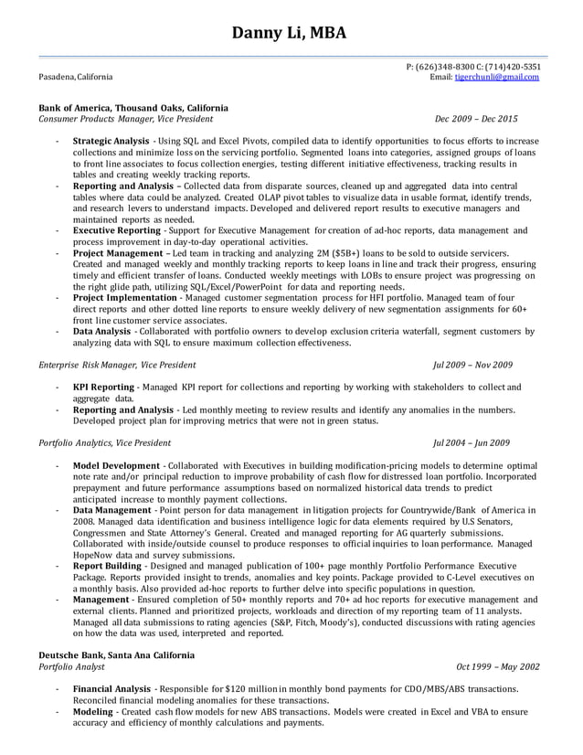 DannyLi_Resume | DOCX | Computer Software and Applications | Computing