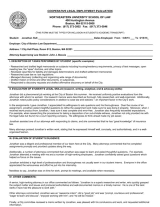 Co-op Evaluation Form | PDF