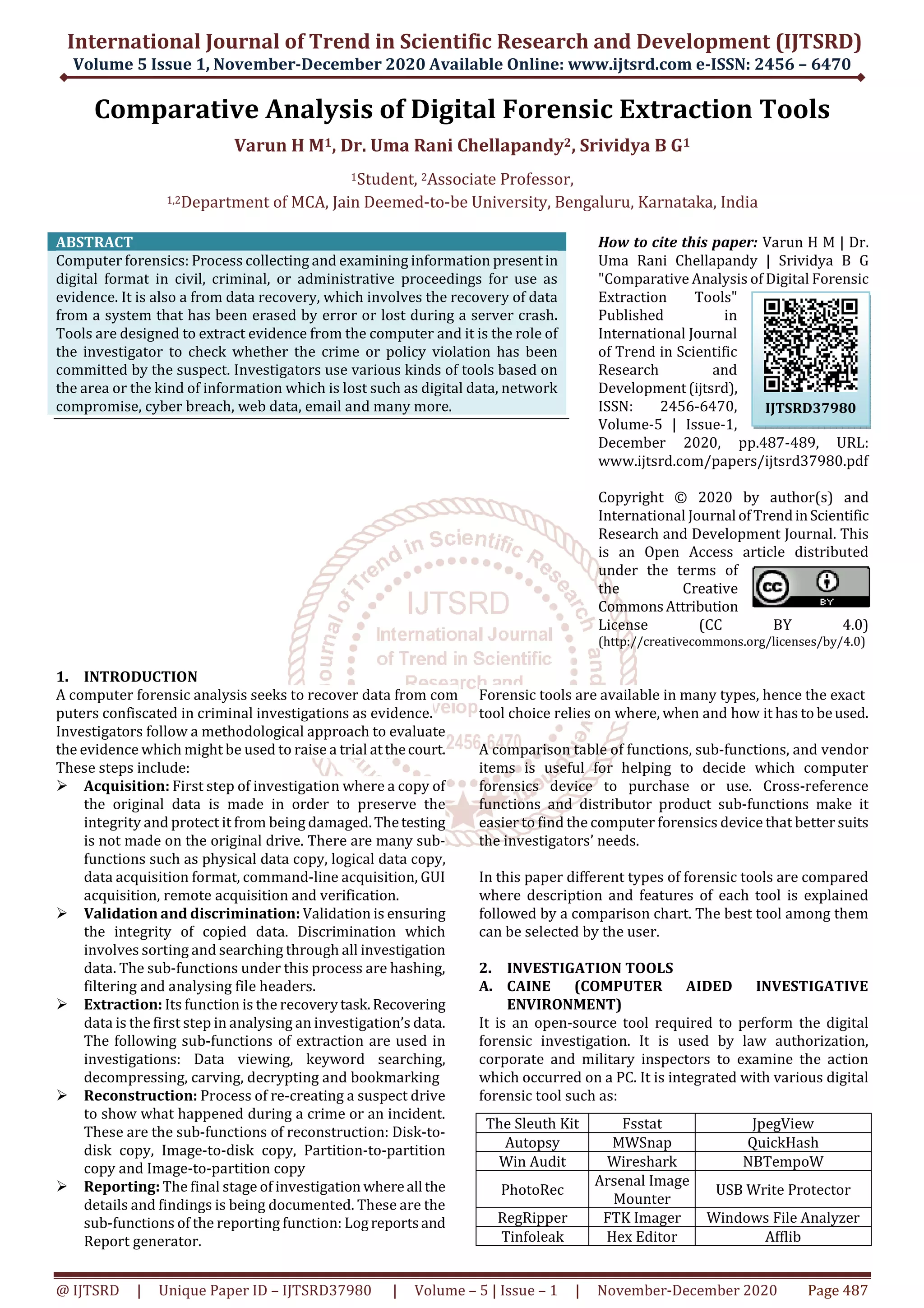 Comparative Analysis Of Digital Forensic Extraction Tools Pdf