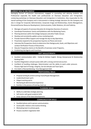 PERSONAL PROFILE of the DIRECTOR | PDF