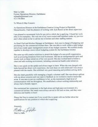 Ayla Letter | PDF