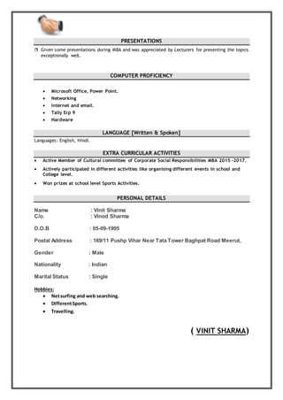 Vinit Resume (1)4 | PDF