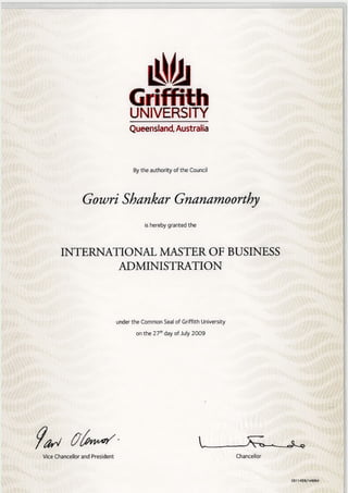 MBA Certificate & Academic transcript | PDF