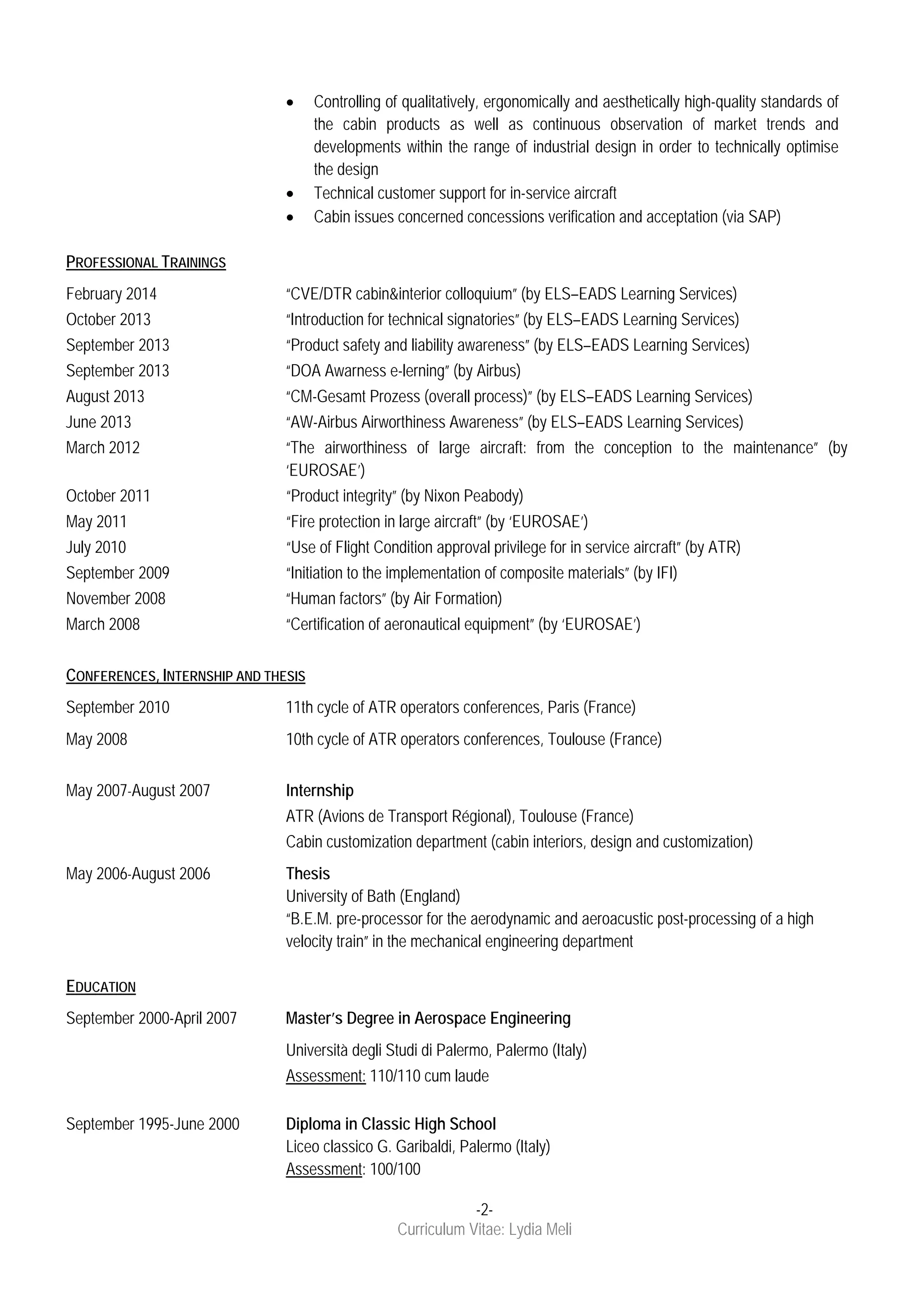 CV_Lydia Meli | PDF