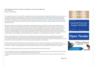 GPG Departments Receive Training on Auditing of Predetermined ...