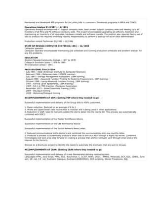 resume | DOC | Computing | Technology & Computing