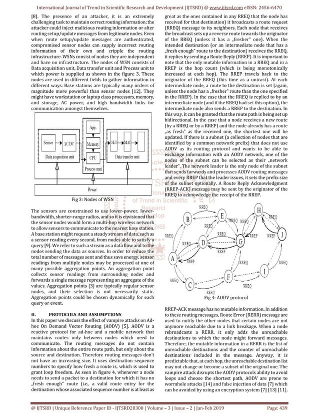 Detection of Vampire Attacks in Ad-Hoc Wireless Sensor Network Evaluation and Protection | PDF