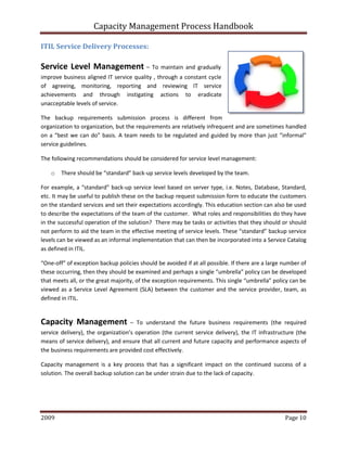 Capacity Management Process Handbook | PDF