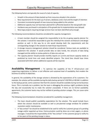 Capacity Management Process Handbook | PDF