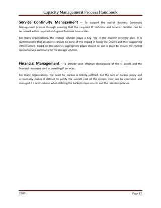 Capacity Management Process Handbook | PDF