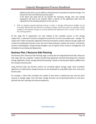 Capacity Management Process Handbook | PDF