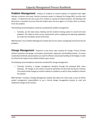 Capacity Management Process Handbook | PDF