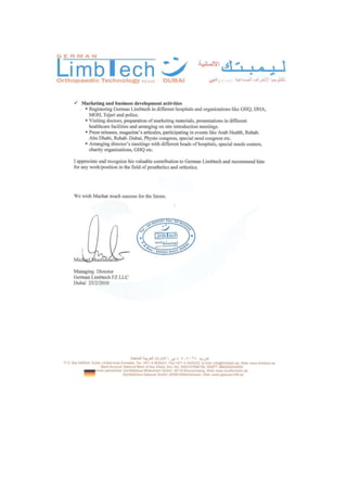 Experience limbtech Pg 2 | PDF
