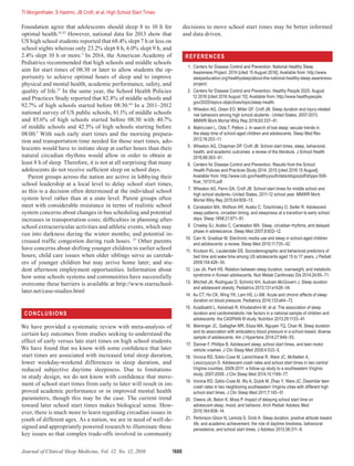 High School Start time paper | PDF