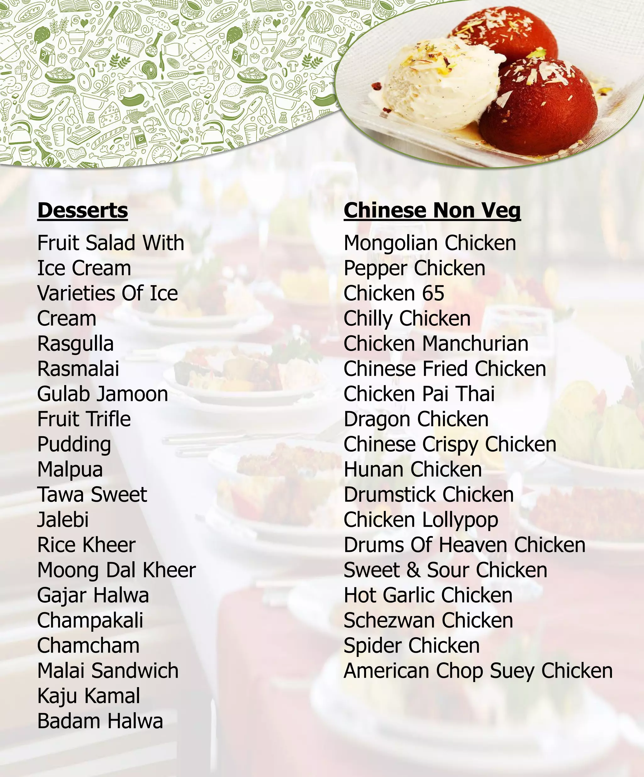 Sharon Foods Menu | PDF