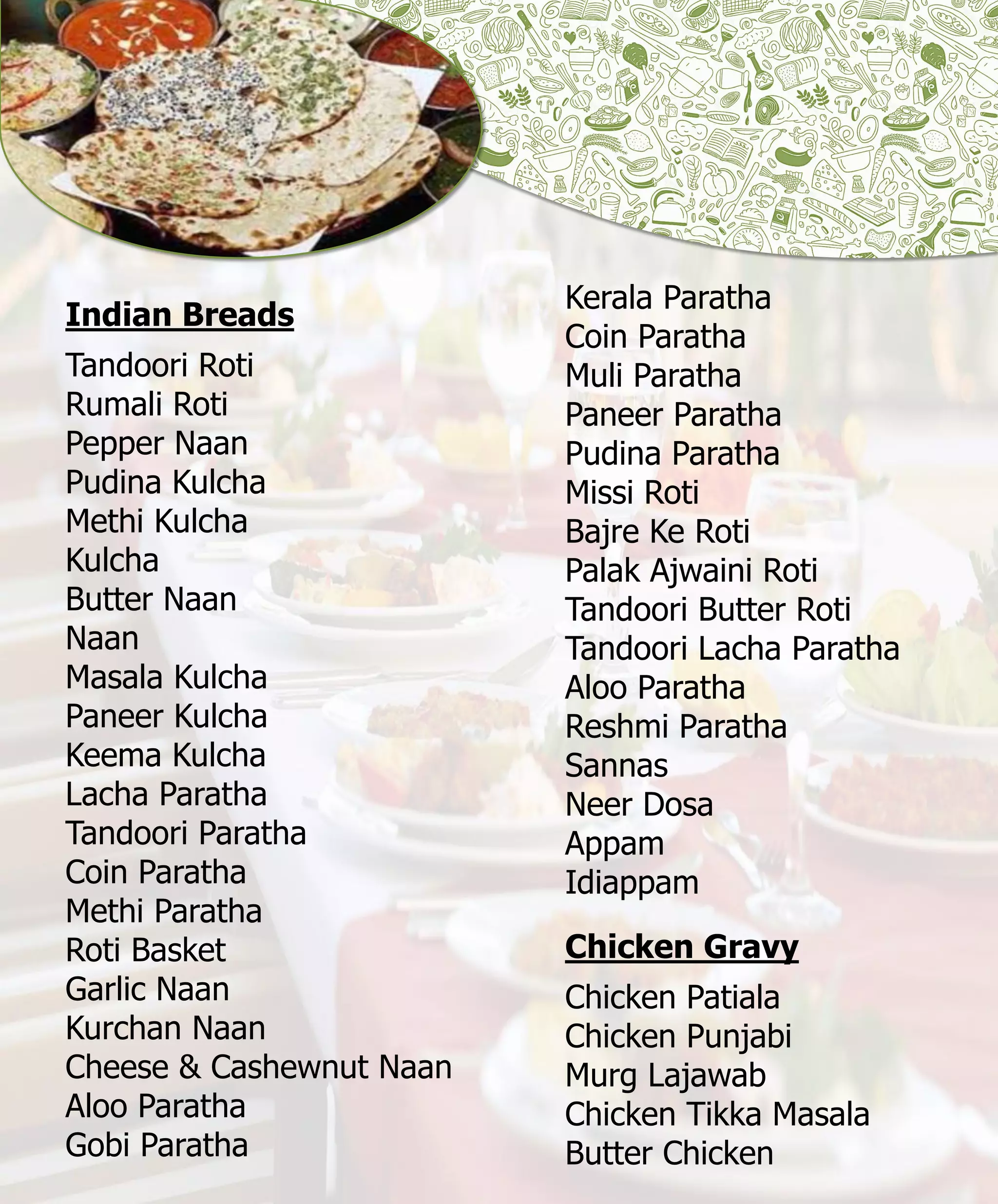 Sharon Foods Menu | PDF