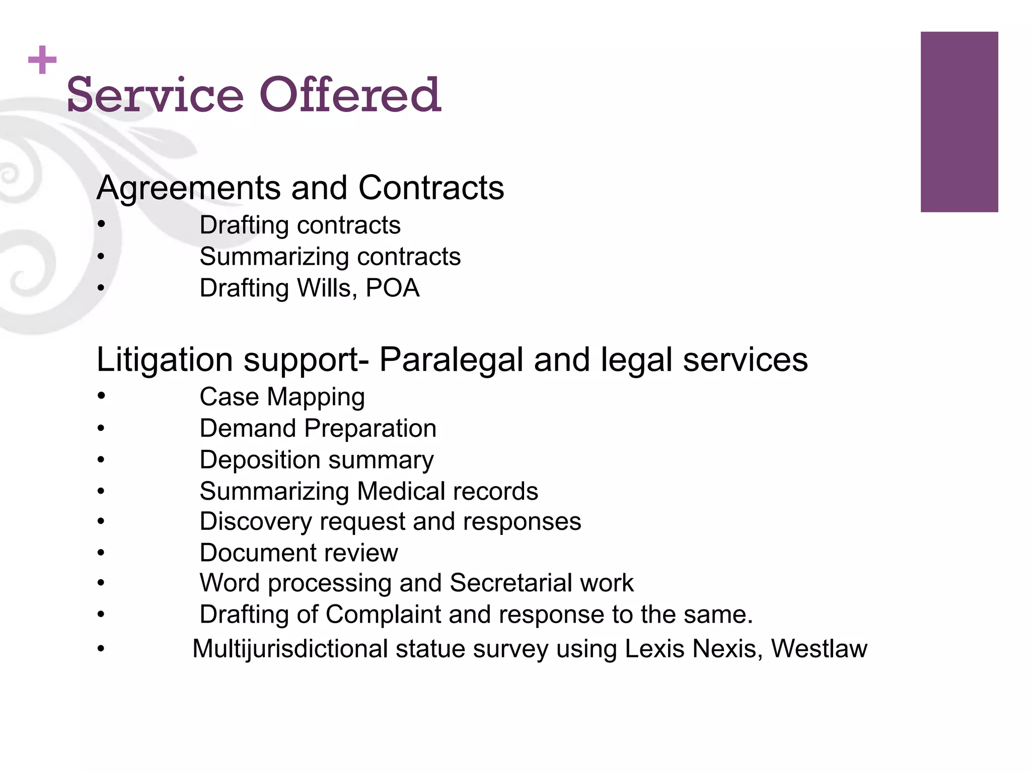 Ruchi Bhakhri Sharma- Service offerings | PDF