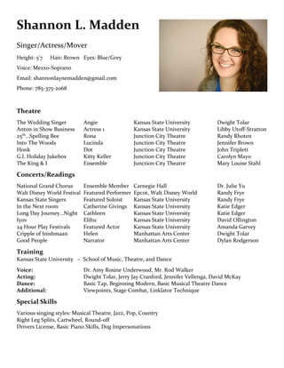 Theatre Performance Resume | PDF