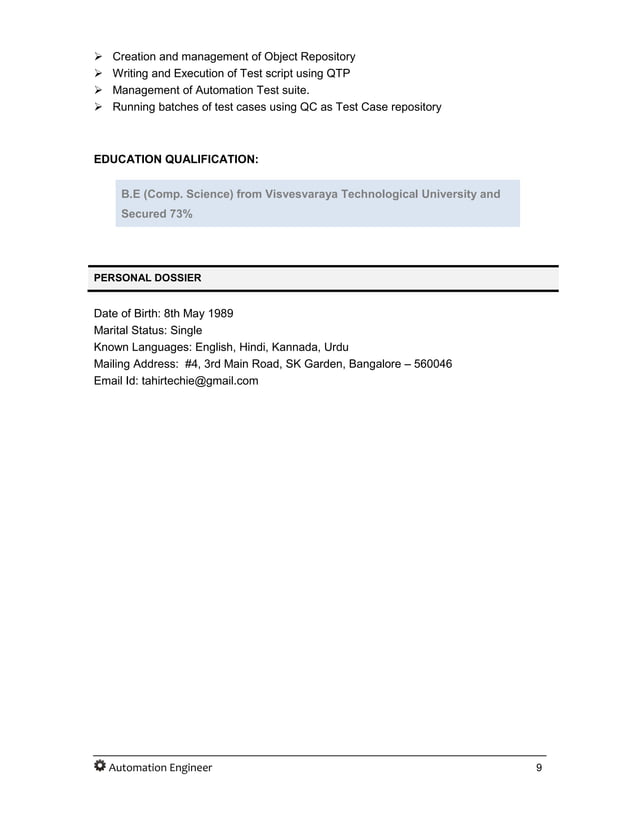 Tahir_Resume_Selenium | PDF