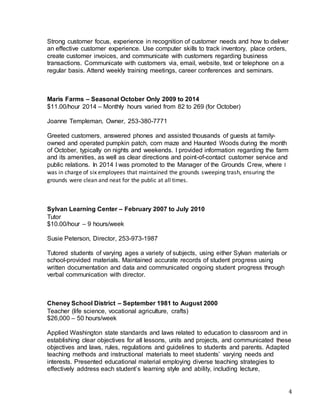 Sharon K Hanson resume 1a | DOCX | Education industry | Industries