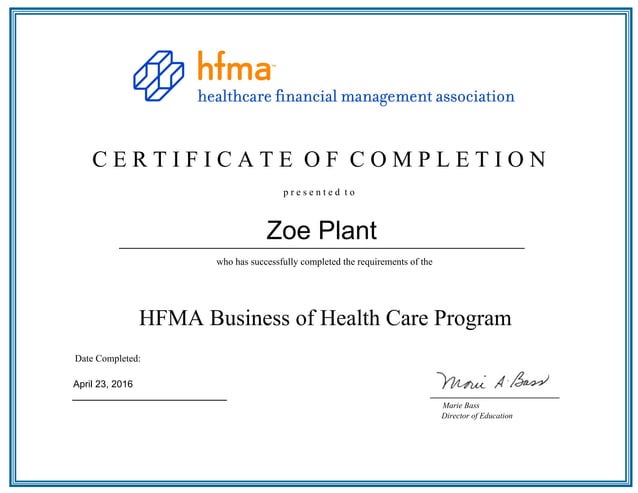 HFMA Business of Health Care Program | PDF