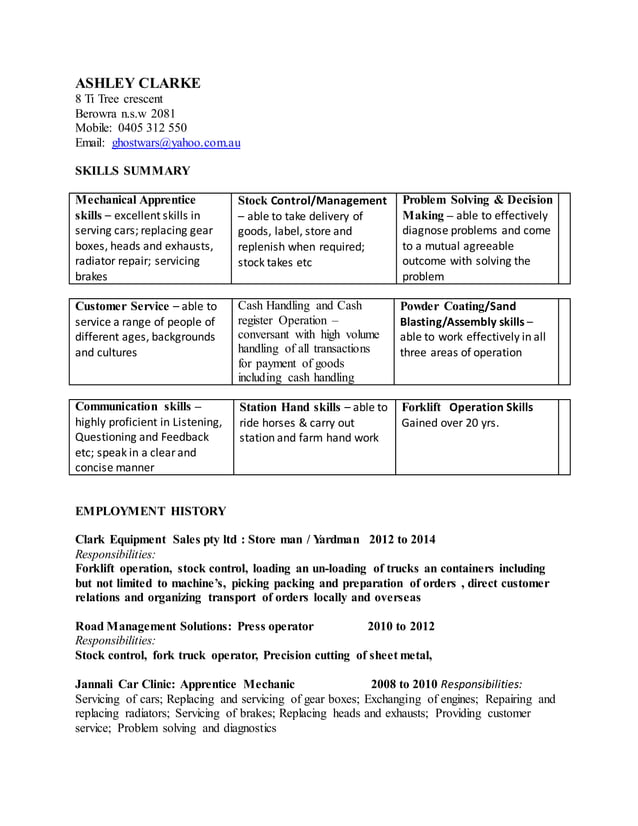 ASHLEY CLARKE resume No1 | PDF