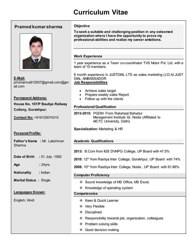 CV FORMAT 1 pramod-4 | DOCX
