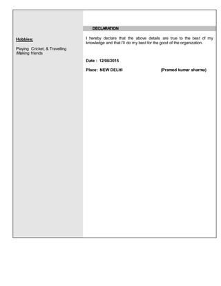 CV FORMAT 1 pramod-4 | DOCX