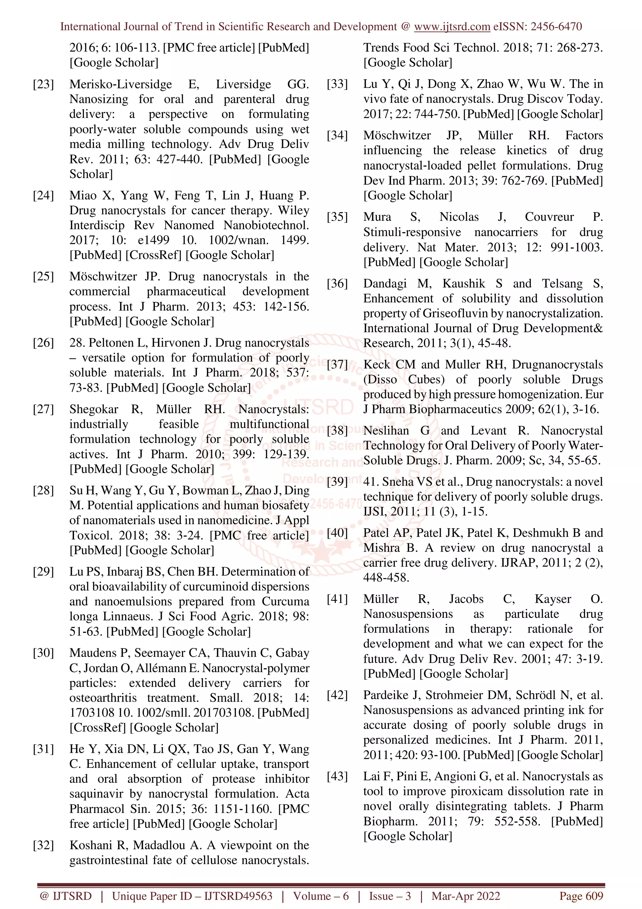 Nanocrystals As Drug Delivery System | PDF