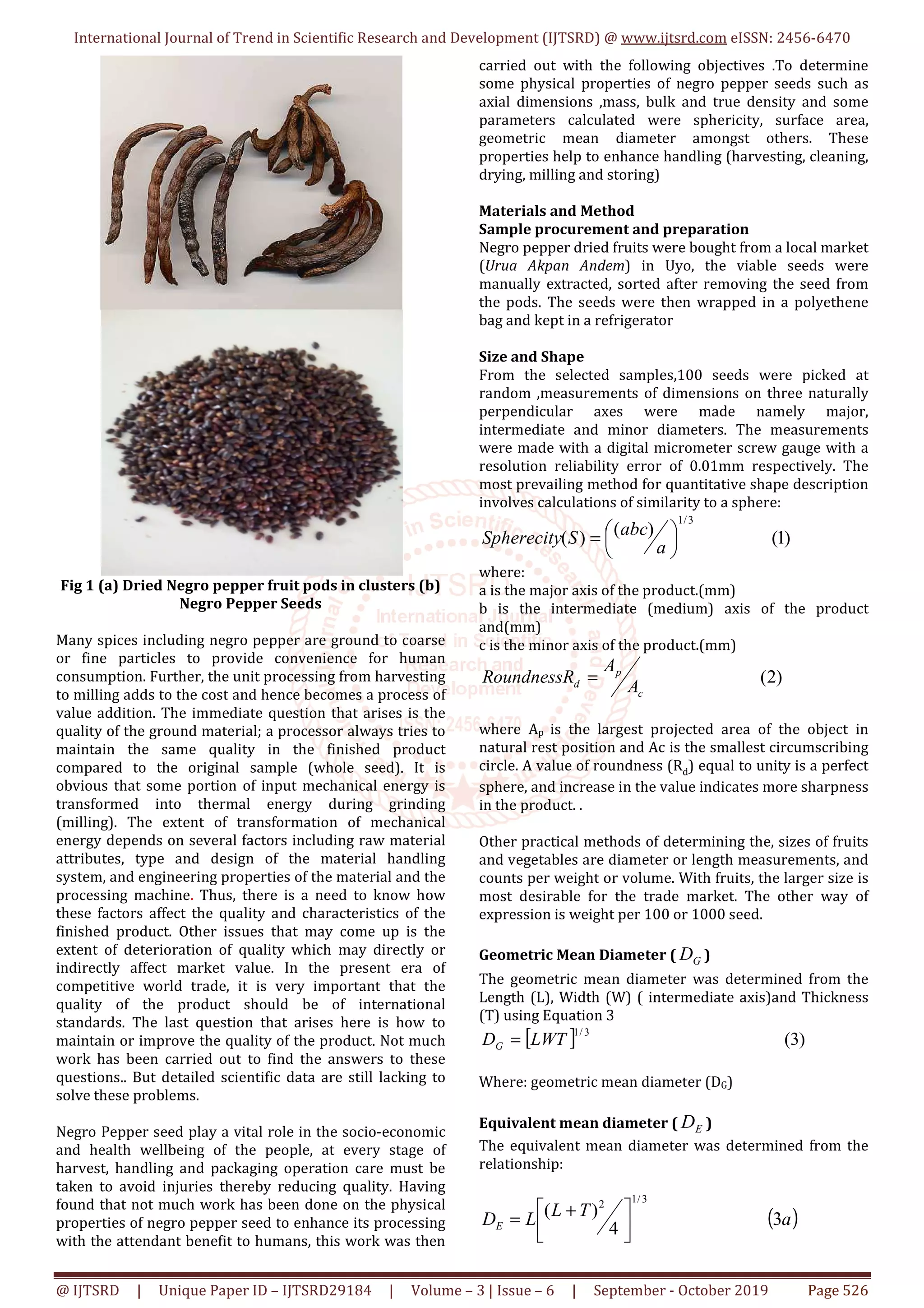 Some Physical Properties of Negro Pepper Seed Xylopia Aethiopica ...
