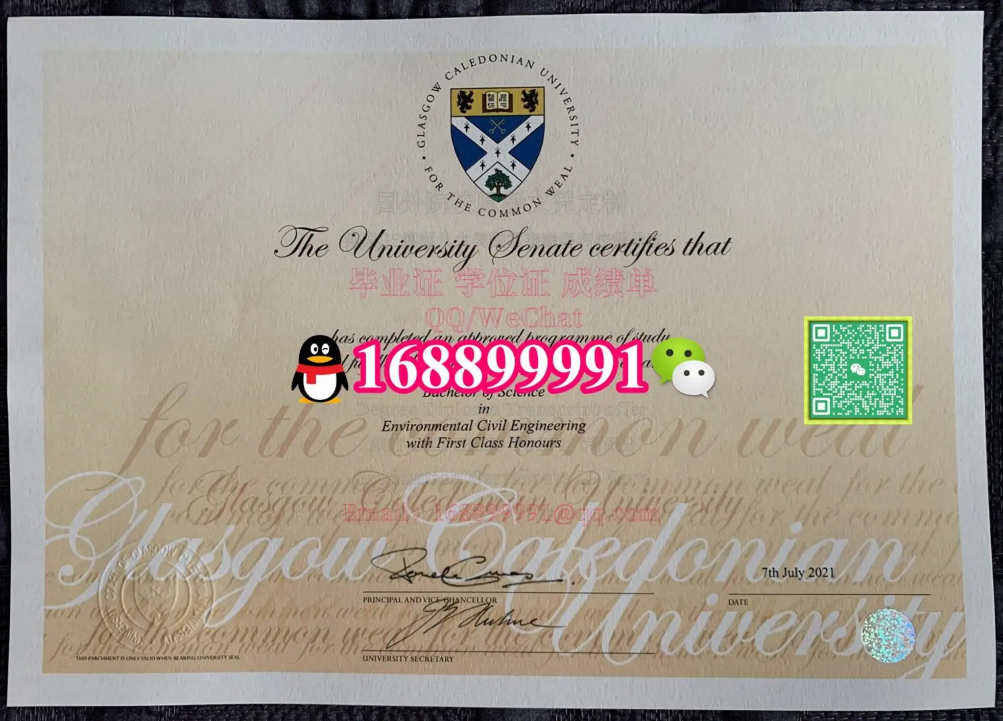 Glasgow Caledonian University degree offer diploma Transcript | PDF
