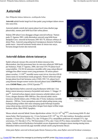 Tata Surya (ASTEROID) | PDF