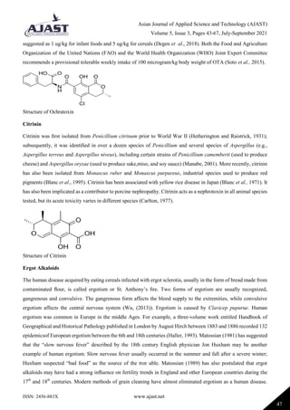 Mycotoxins and Mycotoxicoses, Detection and Analysis: A Review in ...