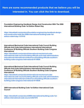International Building Code 2006 1st Edition International Code Council ...