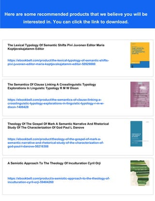 The Typology Of Semantic Alignment Mark Donohue Soren Wichmann | PDF